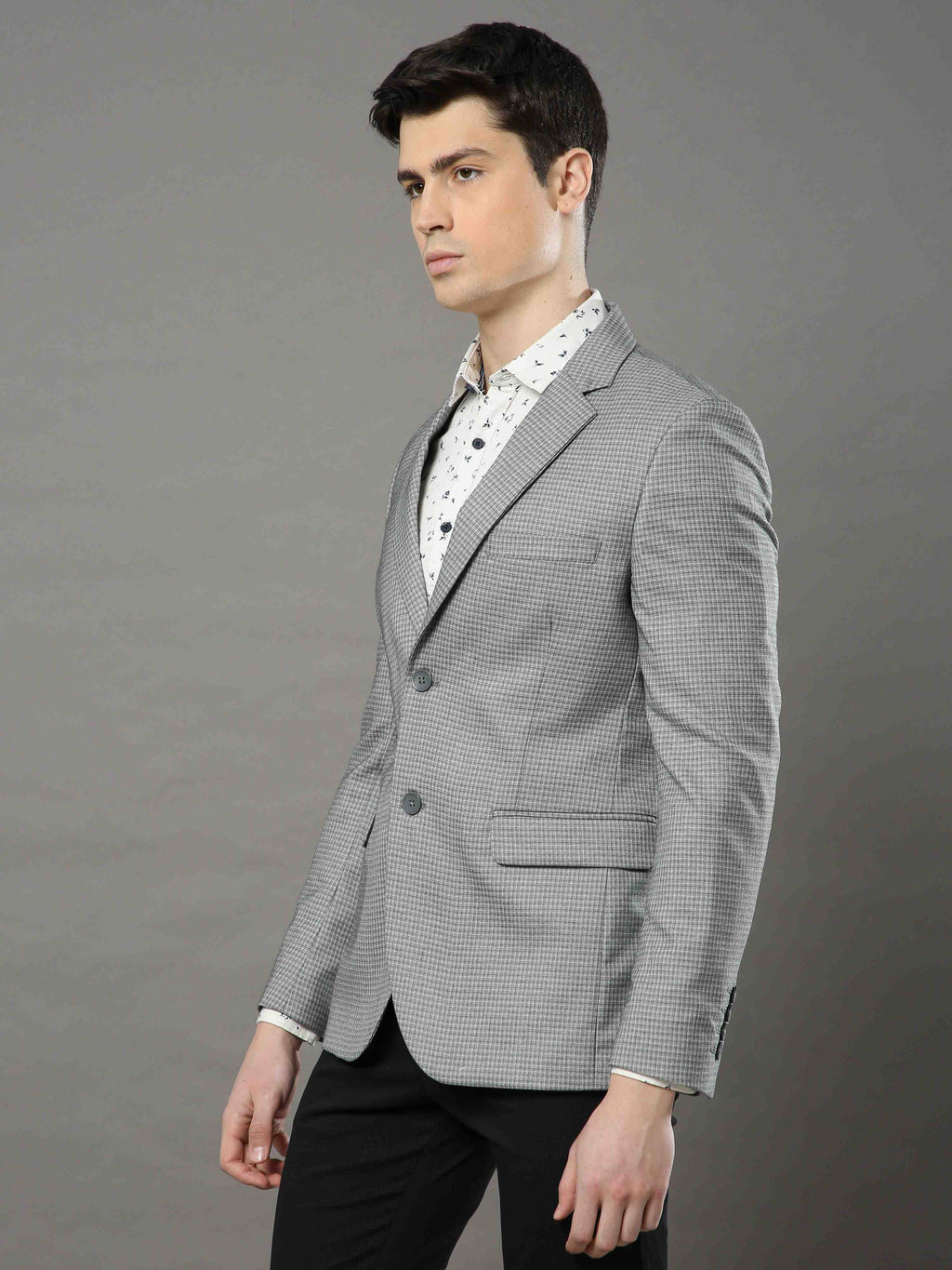 Shop Grey Checks Blazer Online - Cool Colors